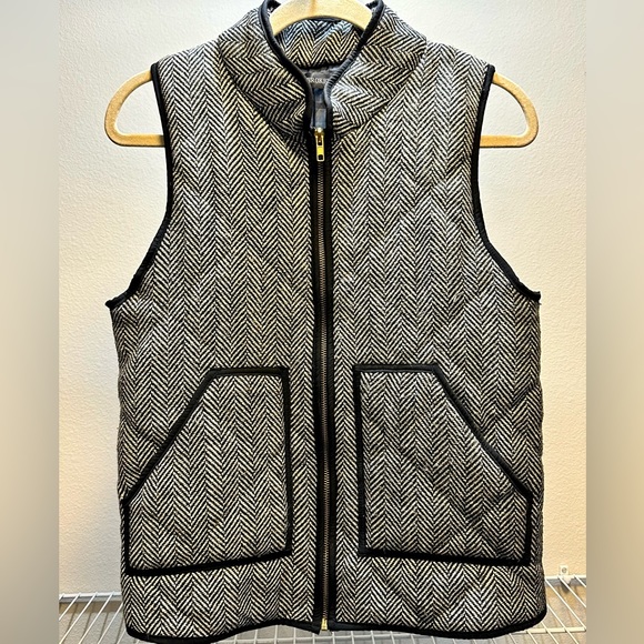 Jackets & Coats | Merokeety Black White Herringbone Print Zip Front ...